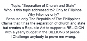 Separation of Church and State: The Philippines violates its 1987 ...
